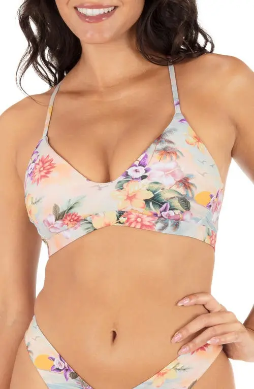 Hurley Scenic Sunset Racerback Bikini Top - Shell Pink Multi