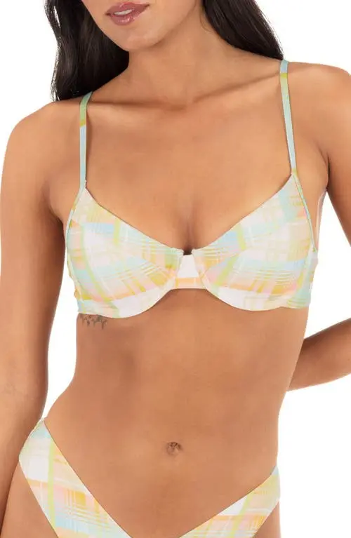 Hurley Plaid Underwire Bikini Top - Electric Lime