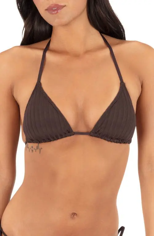 Hurley Wide Rib Triangle Bikini Top - Mole