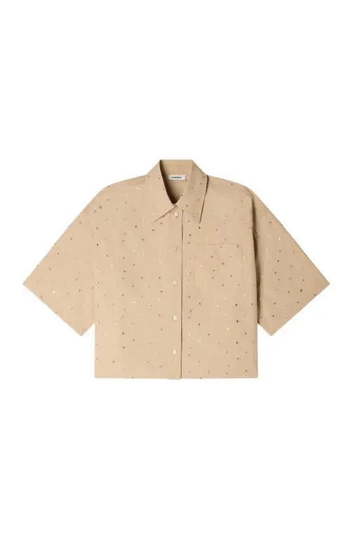Sandro Embellished Cotton Shirt