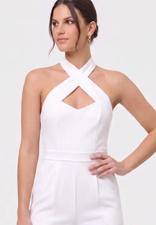 Rachel Rachel Roy Halter Neck Jumpsuit With Keyhole Detail