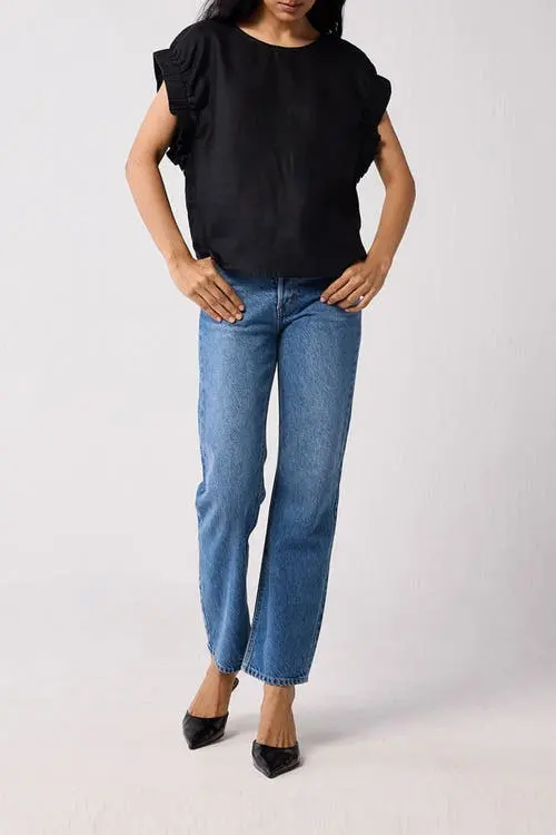 REISTOR Gathered Sleeve Hemp Top