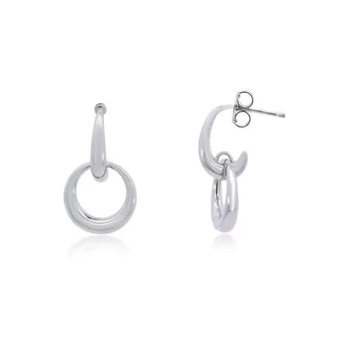 THE LOVERY FINE JEWELRY Double Round Link Drop Earrings - Sterling Silver