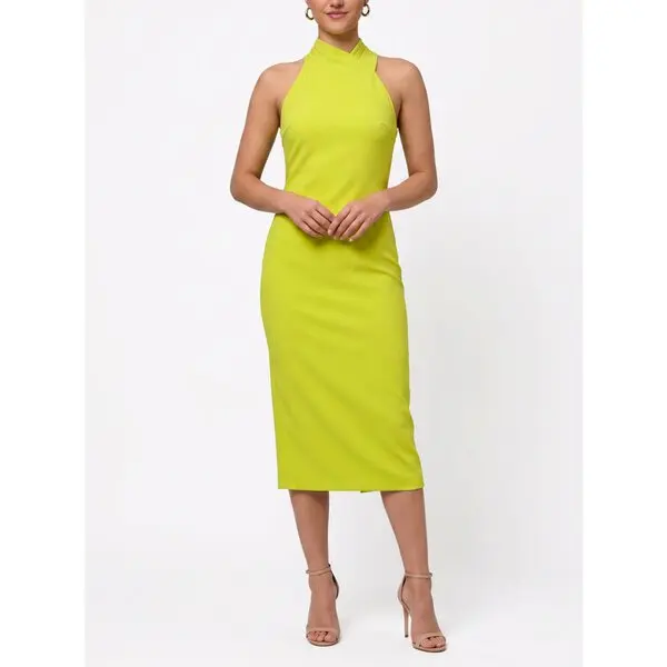 Rachel Rachel Roy Harland Crossover Halter Midi Dress - Tender Shoots