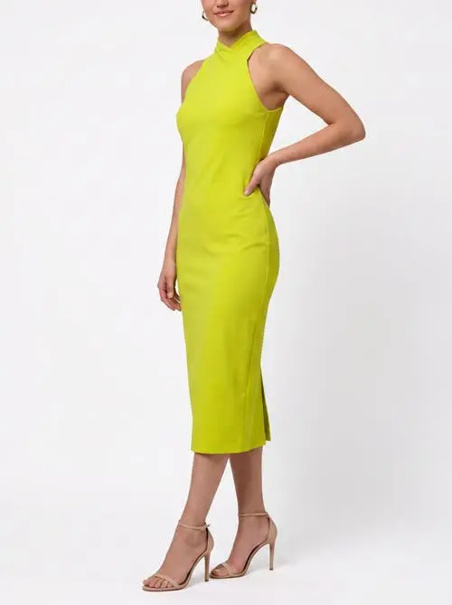 Rachel Rachel Roy Harland Crossover Halter Midi Dress - Tender Shoots