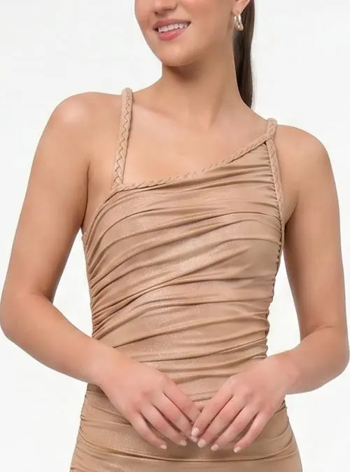Rachel Rachel Roy Athena Asymmetric Braided Strap Midi Dress