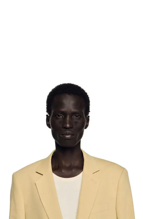 Sandro Classic Linen Suit Jacket - Sand