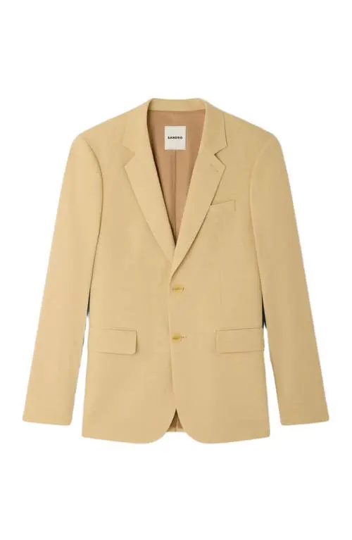 Sandro Classic Linen Suit Jacket - Sand