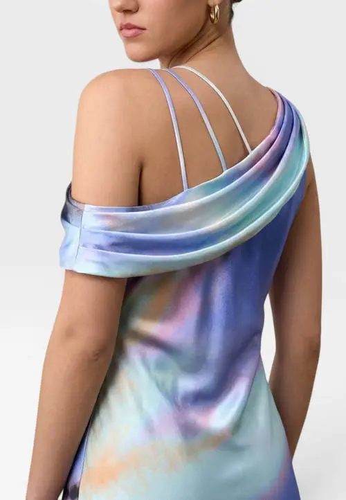 Rachel Rachel Roy Asymmetrical Draped Neck Maxi Dress