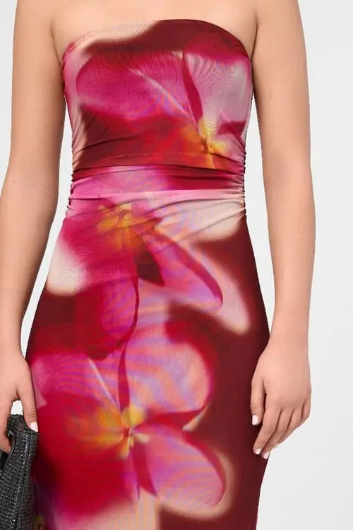 Rachel Rachel Roy Isola Strapless Mesh Maxi Dress