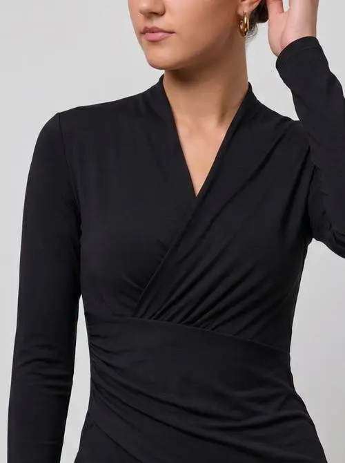 Rachel Rachel Roy Brett Long Sleeve Wrap Front Mini Dress