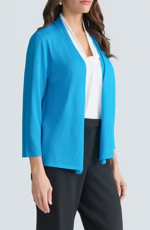 KASPER Stitch Detail Three-quarter Sleeve Cardigan