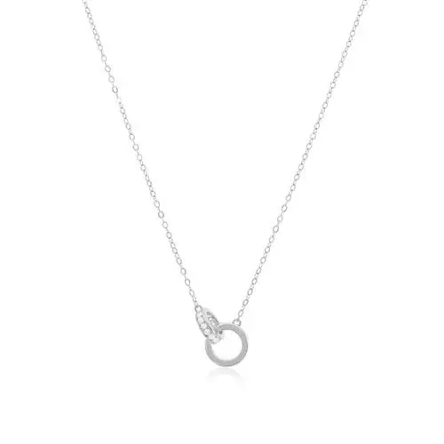 THE LOVERY FINE JEWELRY Interlocking Circle Cubic Zirconia Necklace - Sterling Silver
