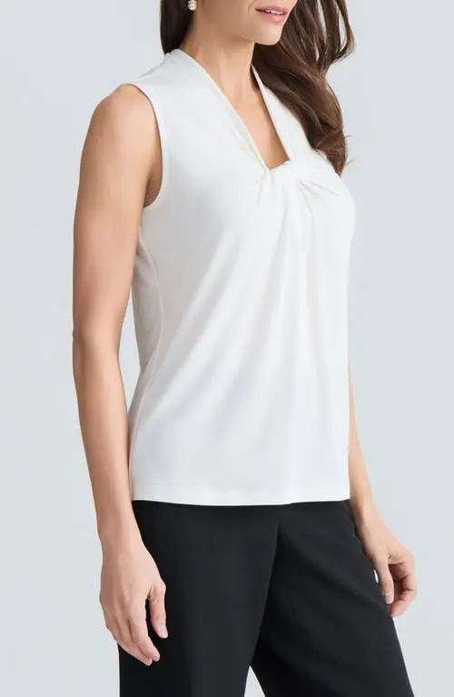 KASPER Knot Front Jersey Sleeveless Top