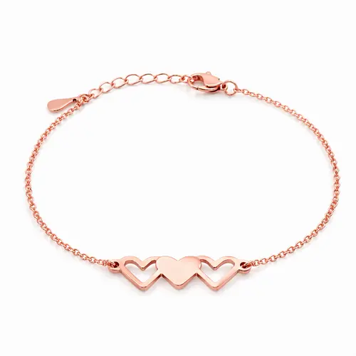 DONATELLO GIAN Flashed Heart Chain Bracelet - Rose