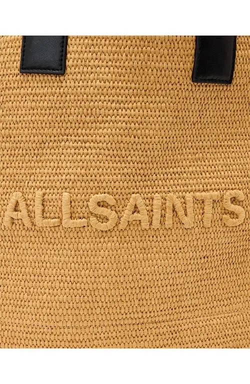 ALLSAINTS Lutece Woven Straw Tote Bag - Biscuit Brown