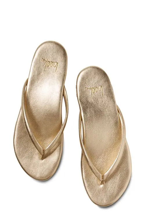 Beek Sunbeam Flip Flop In Metallic Leather - Gold