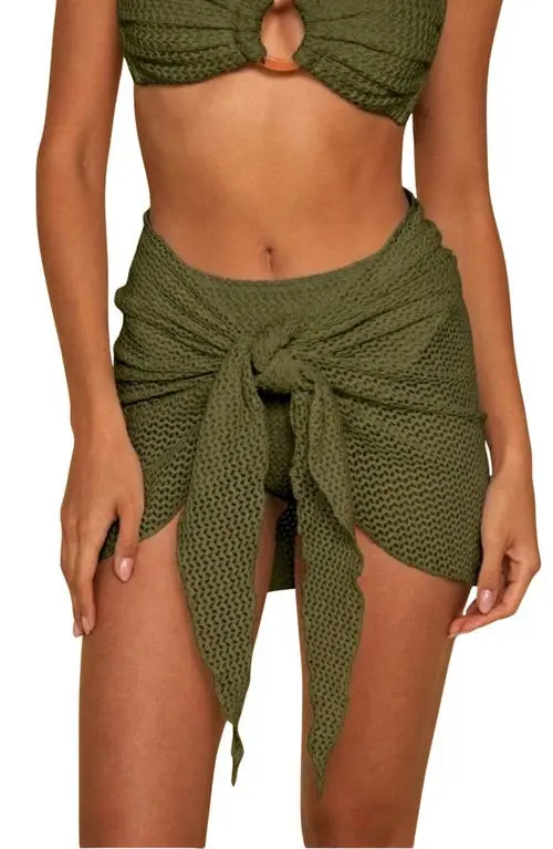 MONTCE Olive Sheer Cover-up Sarong - Olive Crochet