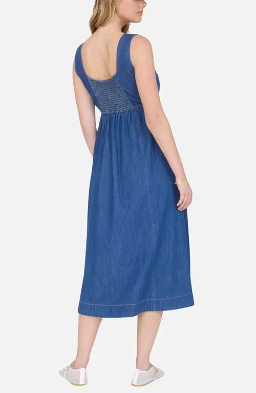 BLU PEPPER Sleeveless Midi Dress With Smocked Back