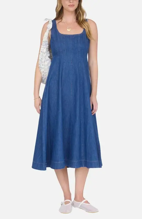 BLU PEPPER Sleeveless Midi Dress With Smocked Back - Denim