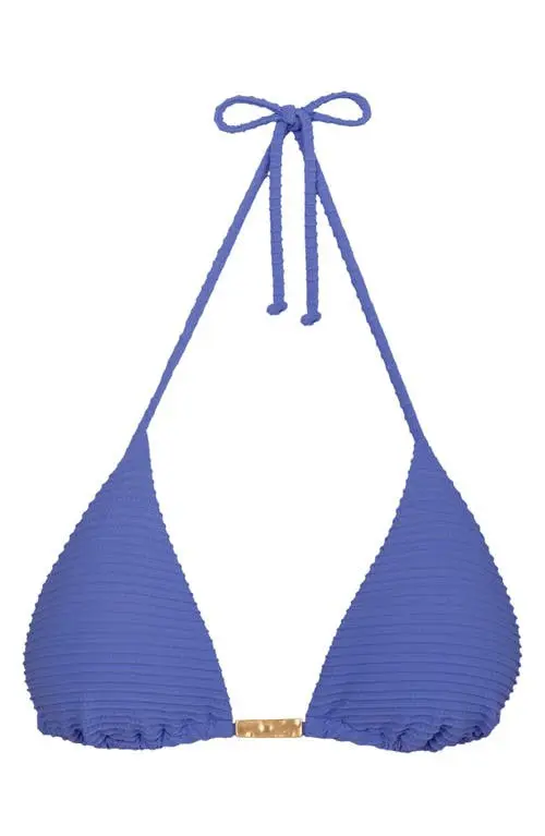 VIX PAULA HERMANNY Textured Triangle Bikini Top With Hammered Hardware