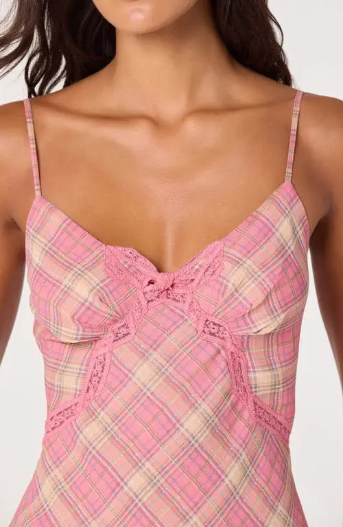 Astr The Label Kirsten Plaid Tank With Bow Detail