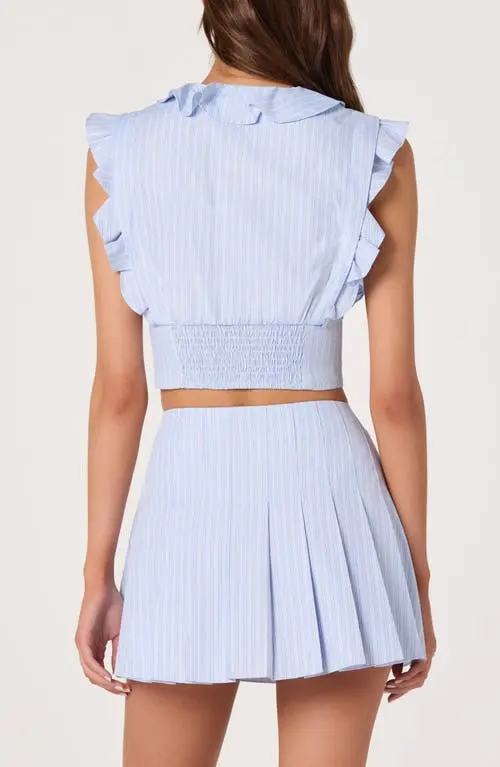 Astr The Label Zira Stripe Ruffle Crop Top