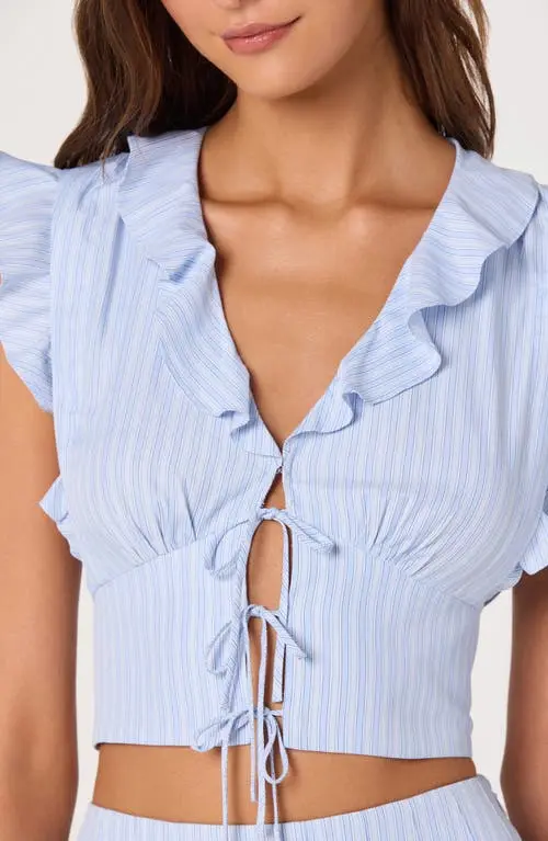 Astr The Label Zira Stripe Ruffle Crop Top