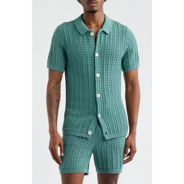 MAVRANS Salt Water Knit Button-up Shirt