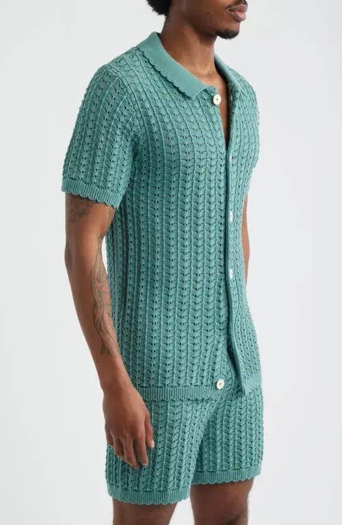 MAVRANS Salt Water Knit Button-up Shirt