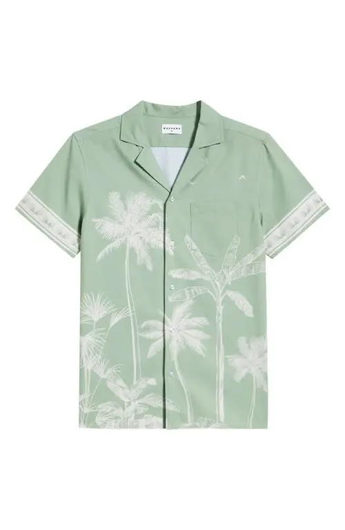 MAVRANS Tropical Palm Weekend Camp Shirt - Light Green