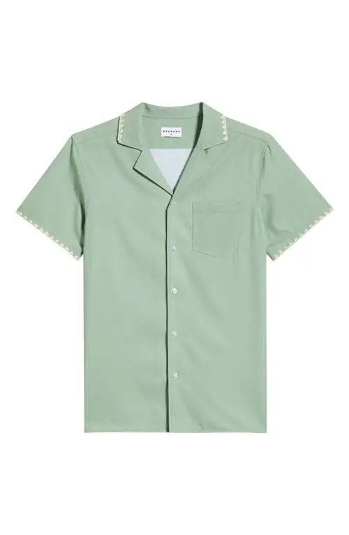 MAVRANS Hotel Stitch Weekend Camp Shirt - Light Green