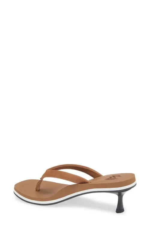 MALVADOS Kourt Kitten Heel Thong Sandal - Saddle