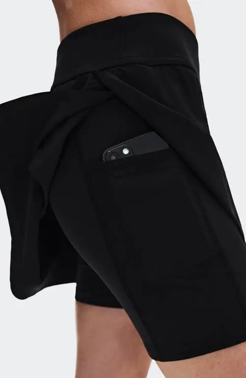 On Court Split Skirt With Inner Tights - Black
