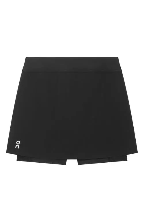 On Court Split Skirt With Inner Tights - Black