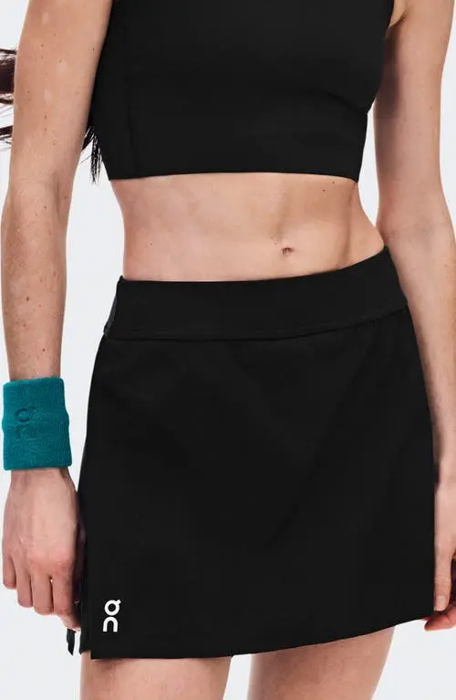 On Court Split Skirt With Inner Tights - Black