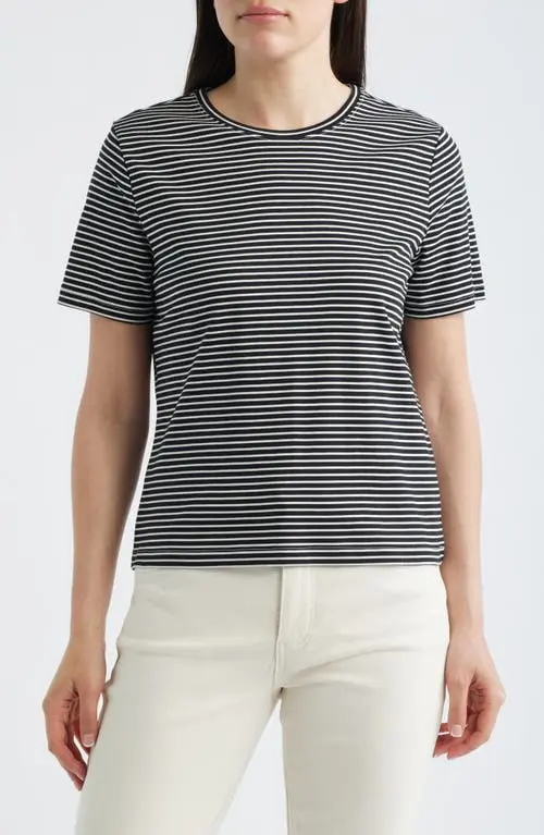 Spanx Spnax® Lightweight Striped Cotton Crewneck T-shirt - Minishutter Cb/l