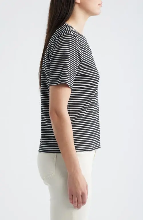 Spanx Spnax® Lightweight Striped Cotton Crewneck T-shirt - Minishutter Cb/l