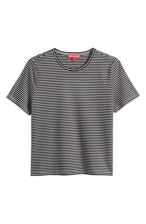 Spanx Spnax® Lightweight Striped Cotton Crewneck T-shirt - Minishutter Cb/l