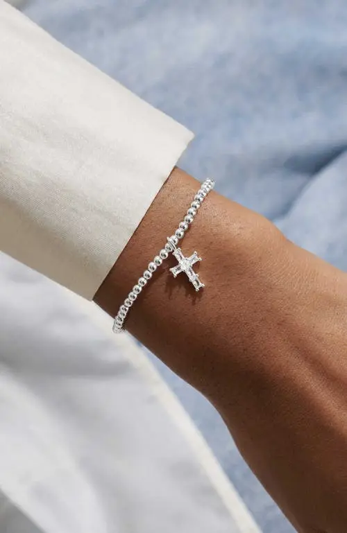 A LITTLES & CO Beaded Cross Charm Bracelet
