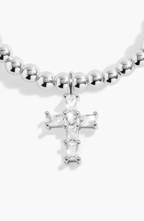 A LITTLES & CO Beaded Cross Charm Bracelet