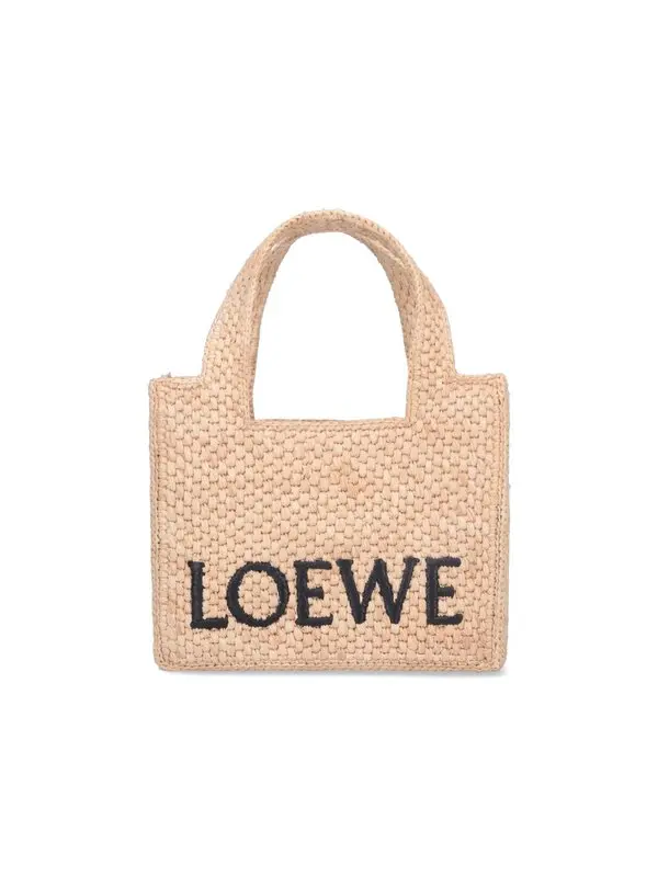 Loewe Raffia Mini Tote Bag - Beige