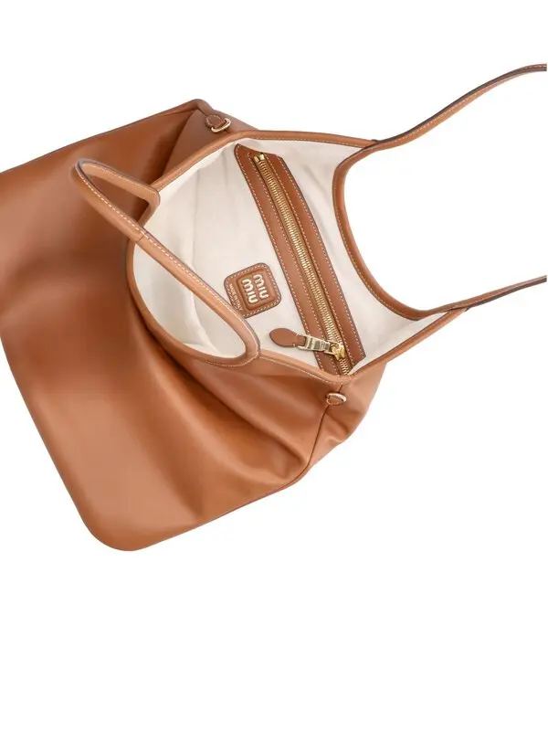 Miu Miu Ivy" Tote Bag In Calf Leather - Brown