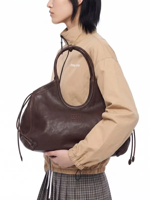 Miu Miu Ivy" Tote Bag In Calf Leather - Brown