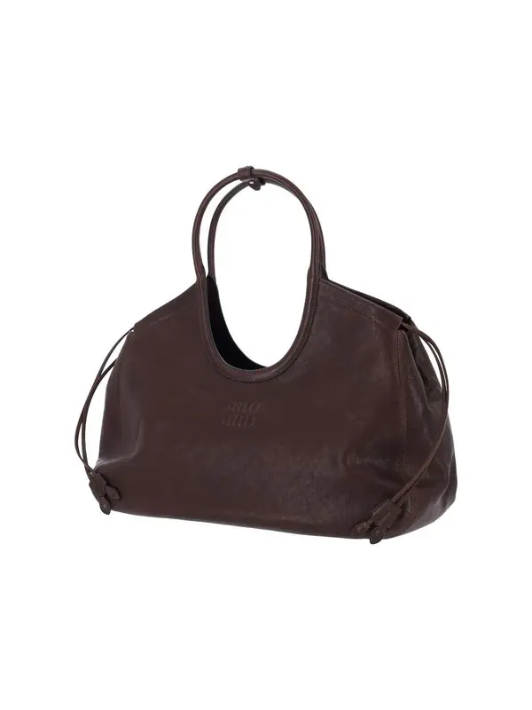 Miu Miu Ivy" Tote Bag In Calf Leather - Brown