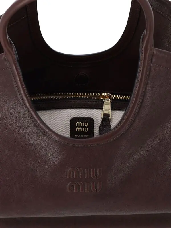 Miu Miu Ivy" Tote Bag In Calf Leather - Brown