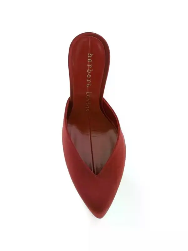 HERBERT LEVINE Satin V-neck Stiletto Mules