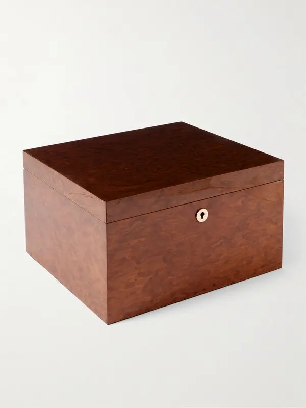 RAPPORT LONDON Heritage Burr Walnut 16-piece Watch Box