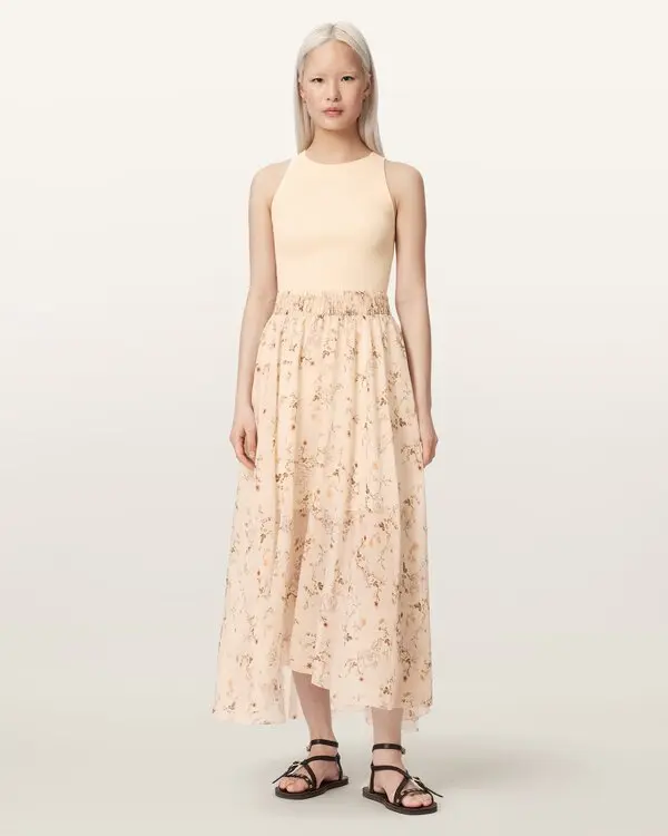 ALLSAINTS Zenia Sleeveless Knit Midi Dress - White