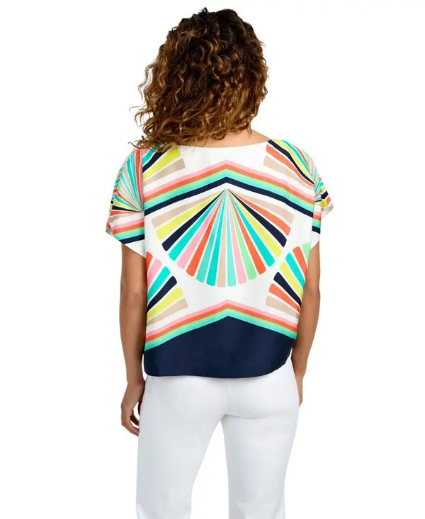 Trina Turk Breezy Top" Printed Modal Short Sleeve Blouse